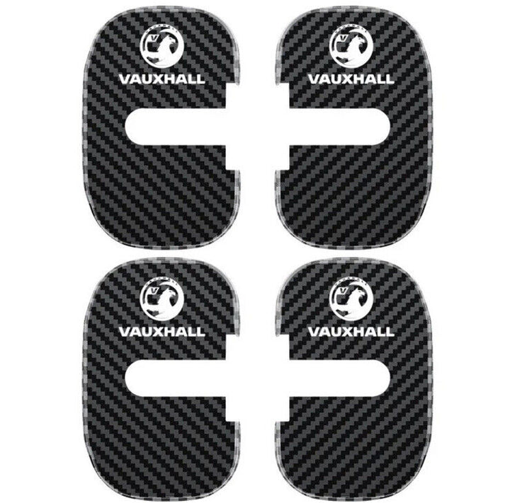 Vauxhall Astra Door Lock Catch Protectors Stainless Steel & Carbon ...
