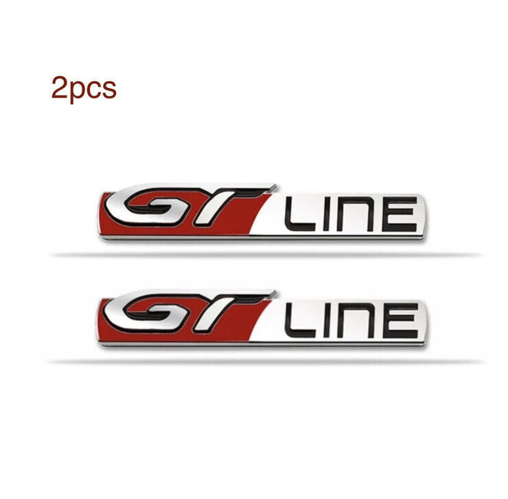 Peugeot 208 308 508 3008 5008 GT Line Badge Metal Chrome Red & Black 2 ...